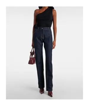 Magda Butrym One-shoulder Floral Appliqué Top - Black
