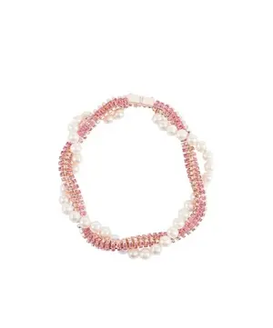 Magda Butrym Crystal And Pearl-embellished Necklace - Pink