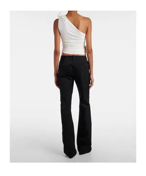 Magda Butrym Floral Appliqué One-shoulder Top - White