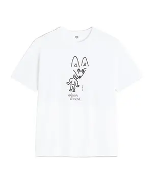 Maison Kitsuné Fox-print T-shirt - White