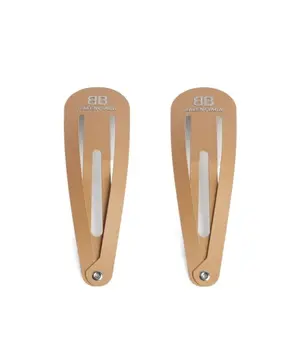Balenciaga Holli Xxl Snap Clip Set 2 - Beige/shiny Silver