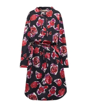 Marni Floral Cotton Midi Dress - Black