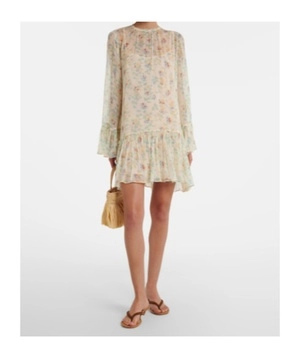 Ulla Johnson Emmeline Floral Ruffled Silk Minidress