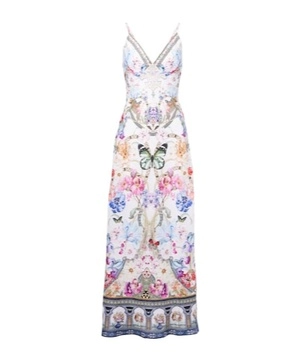 Camilla Crystal-embellished Linen Slip Maxi Dress - White