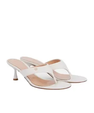 GIANVITO ROSSI Leather Mules - White