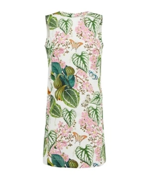 Oscar De La Renta Floral Cotton-blend Minidress - Green