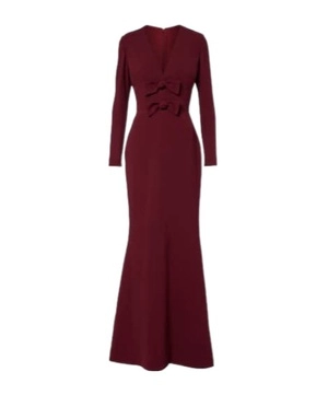Elie Saab Bow-detail Cady Gown - Brown