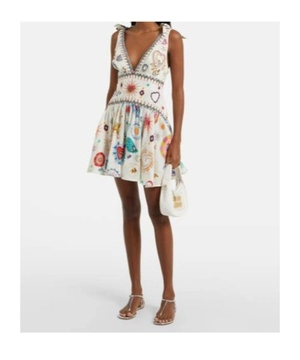 Camilla Embroidered Linen And Silk Minidress