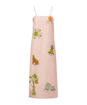 ALEMAIS Hazel Printed Linen-blend Maxi Dress