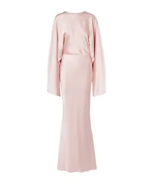 Norma Kamali Reverse Obie Satin Gown - Pink