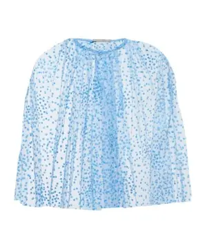 Monique Lhuillier Dotted Tulle Cape - Blue