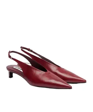 JIL SANDER Pointy Leather Slingback Pumps