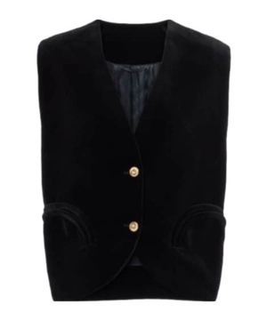 BLAZÉ MILANO Gliss Cotton Velvet Vest - Black