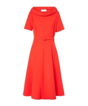 Oscar De La Renta Wool-blend Midi Dress - Orange