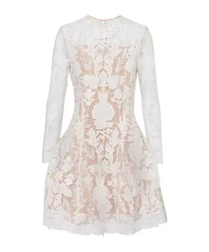 Oscar De La Renta Lace Guipure Minidress - White