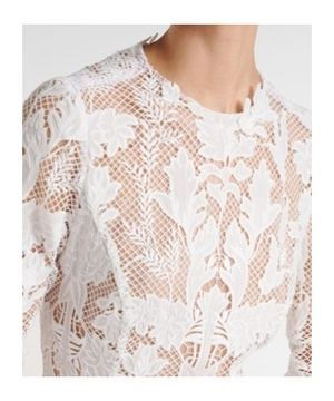 Oscar De La Renta Floral Lace Guipure Mini Dress
