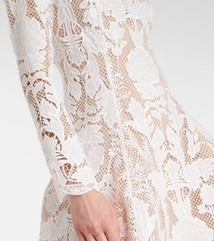 Oscar De La Renta Floral Lace Guipure Mini Dress
