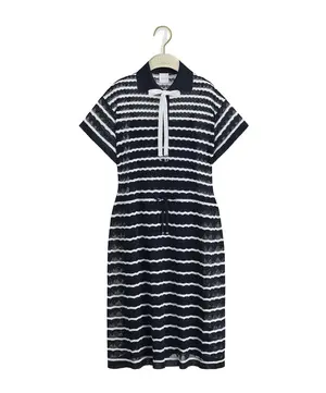 Dior Short-sleeve Dress - Navy Blue And White