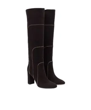 GIANVITO ROSSI 85 Suede Knee-high Boots - Black