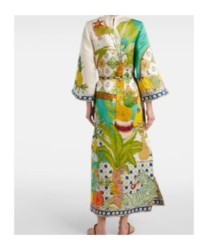 ALEMAIS Hazel Printed Cotton And Silk Maxi Dress