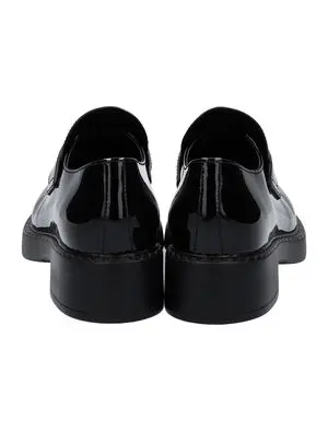 Prada Patent Leather Loafers With Enamelled Logo Detail