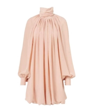 Stella McCartney Gathered Open-back Silk Chiffon Minidress - Pink