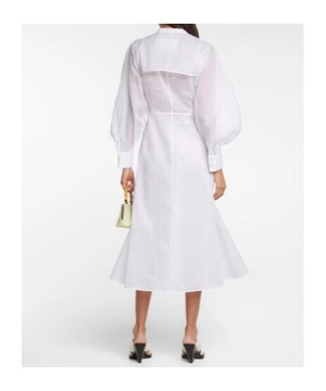JIL SANDER Cotton Shirt Dress With Cape Effect Paneling