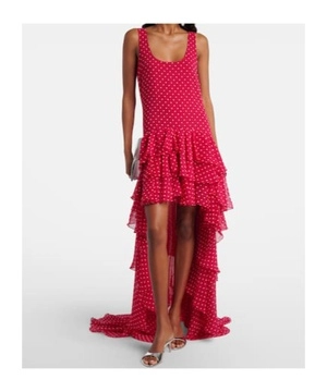 ROTATE BY BIRGER CHRISTENSEN Truut Ruffled Polka Dot Chiffon Midi Dress