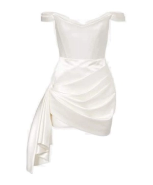 Alex Perry Bridal Cotton And Silk Satin Bustier Dress - White