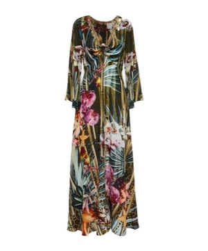 Camilla Floral Silk Cutout Maxi Dress