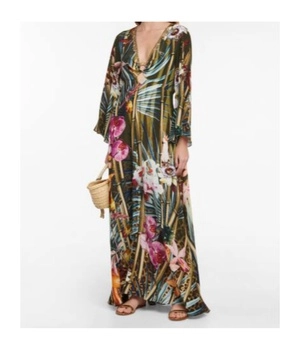 Camilla Floral Silk Cutout Maxi Dress