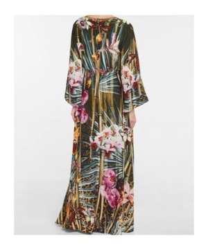 Camilla Floral Silk Cutout Maxi Dress