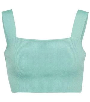 Oscar De La Renta Ribbed-knit Silk-blend Crop Top - White