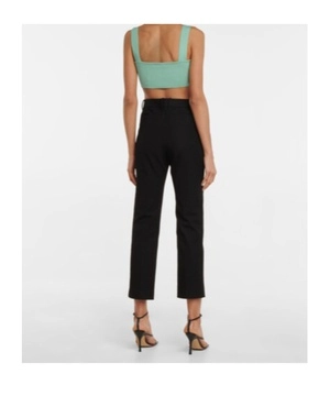 Oscar De La Renta Ribbed-knit Silk-blend Crop Top