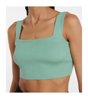 Oscar De La Renta Ribbed-knit Silk-blend Crop Top