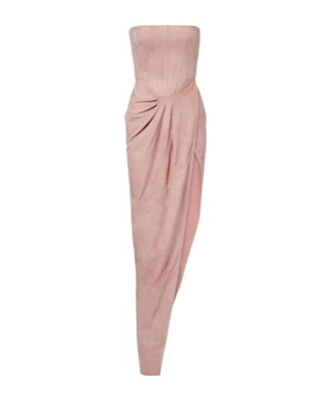 Alex Perry Draped Suede Bustier Dress - Pink