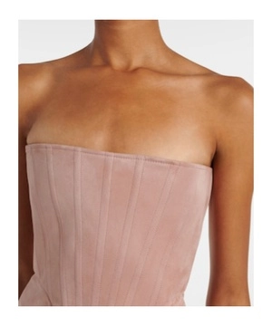 Alex Perry Draped Suede Bustier Dress