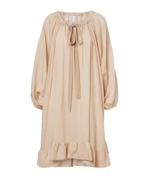 PATOU Striped Midi Dress - Nude