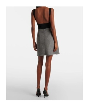 Carolina Herrera Mélange Virgin Wool Miniskirt