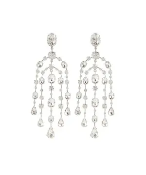 JENNIFER BEHR Ophelia Embellished Drop Earrings - White