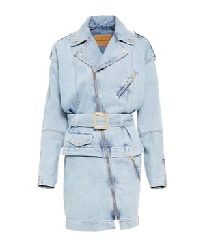 Alexandre Vauthier Asymmetric Zipped Denim Minidress - Blue