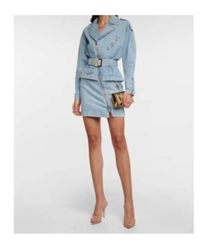 Alexandre Vauthier Asymmetric Zipped Denim Minidress