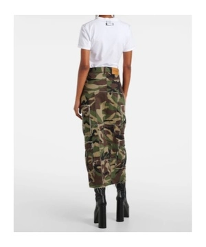 Vetements Camouflage Cotton Cargo Midi Skirt