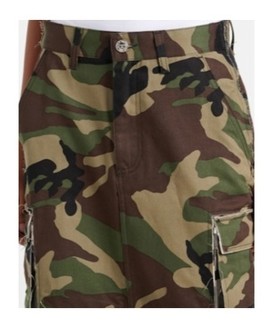 Vetements Camouflage Cotton Cargo Midi Skirt