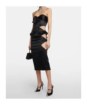 Alessandra Rich Cut-out Silk-blend Midi Dress