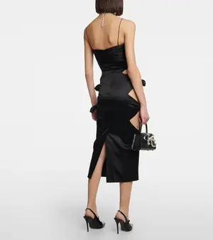 Alessandra Rich Cut-out Silk-blend Midi Dress