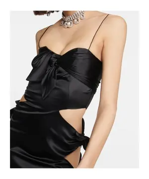 Alessandra Rich Cut-out Silk-blend Midi Dress