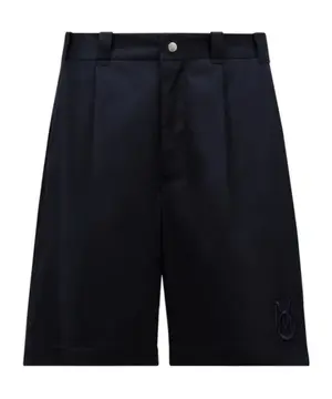 Moncler Gabardine Bermuda Shorts - Navy Blue