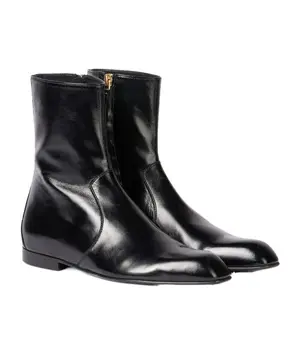 Khaite Colt Leather Ankle Boots - Black