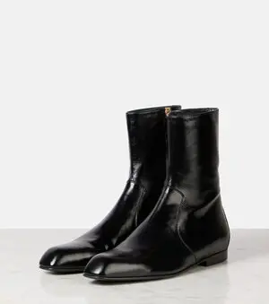 Khaite Colt Leather Ankle Boots